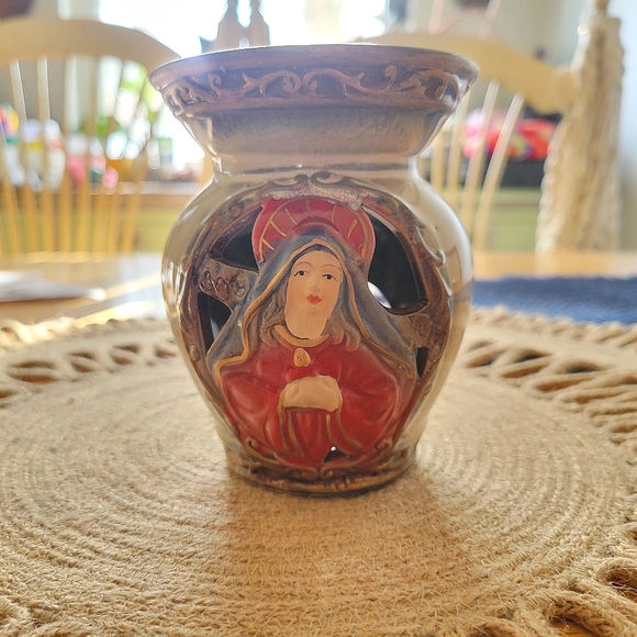 Hand Crafted | Accents | Blessed Virgin Mary Oil Wax Burner Candle ...